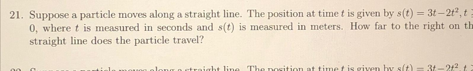 Solved Suppose a particle moves along a straight line. The | Chegg.com