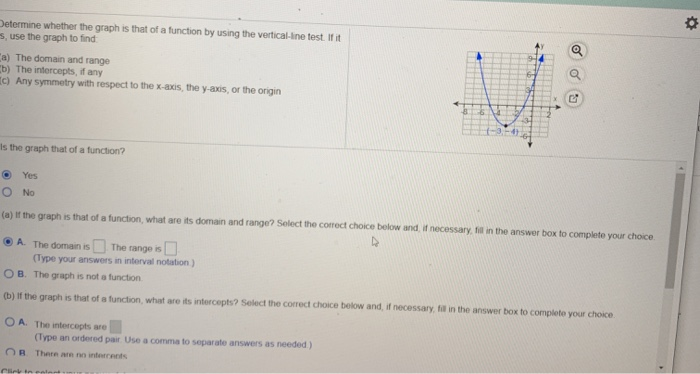 Solved Determine whether the graph is that of a function by | Chegg.com