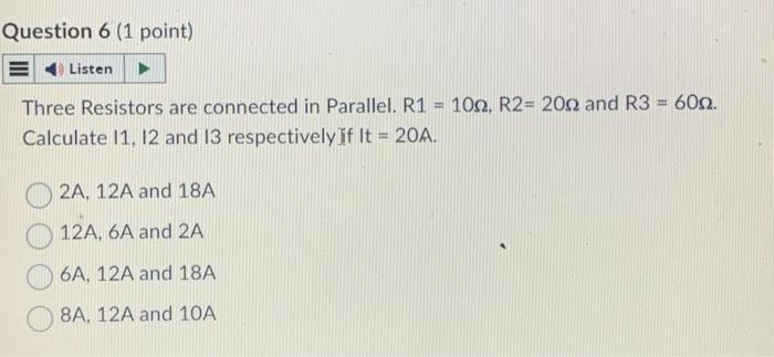 Solved Three Resistors are connected in Parallel. R1 | Chegg.com