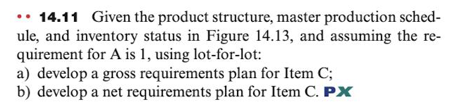 Solved 14.11 ﻿given the product structure, master production | Chegg.com