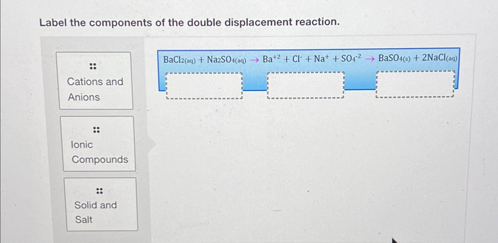 Solved Label the components of the double displacement | Chegg.com