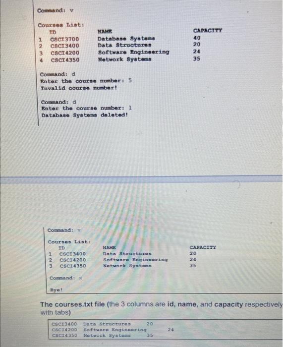 Solved Course Manager Create a program that manages | Chegg.com