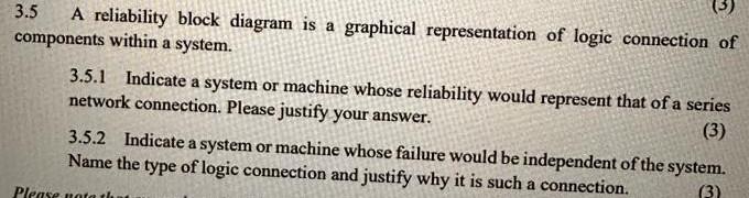 Solved 3.2 A reliability block diagram is a graphical | Chegg.com