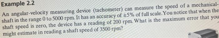 Solved Example 2.2 An angular-velocity measuring device | Chegg.com