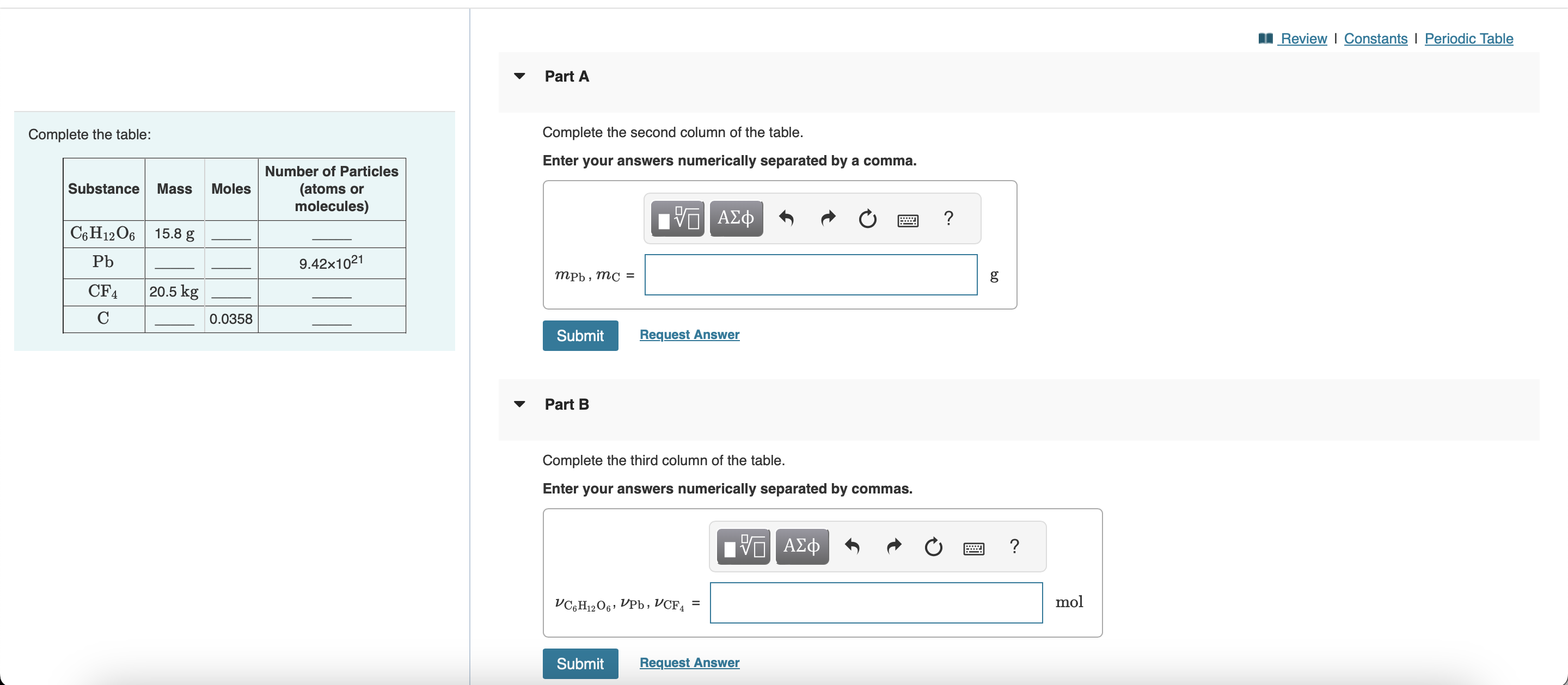Solved Part AComplete the table:Complete the second column | Chegg.com