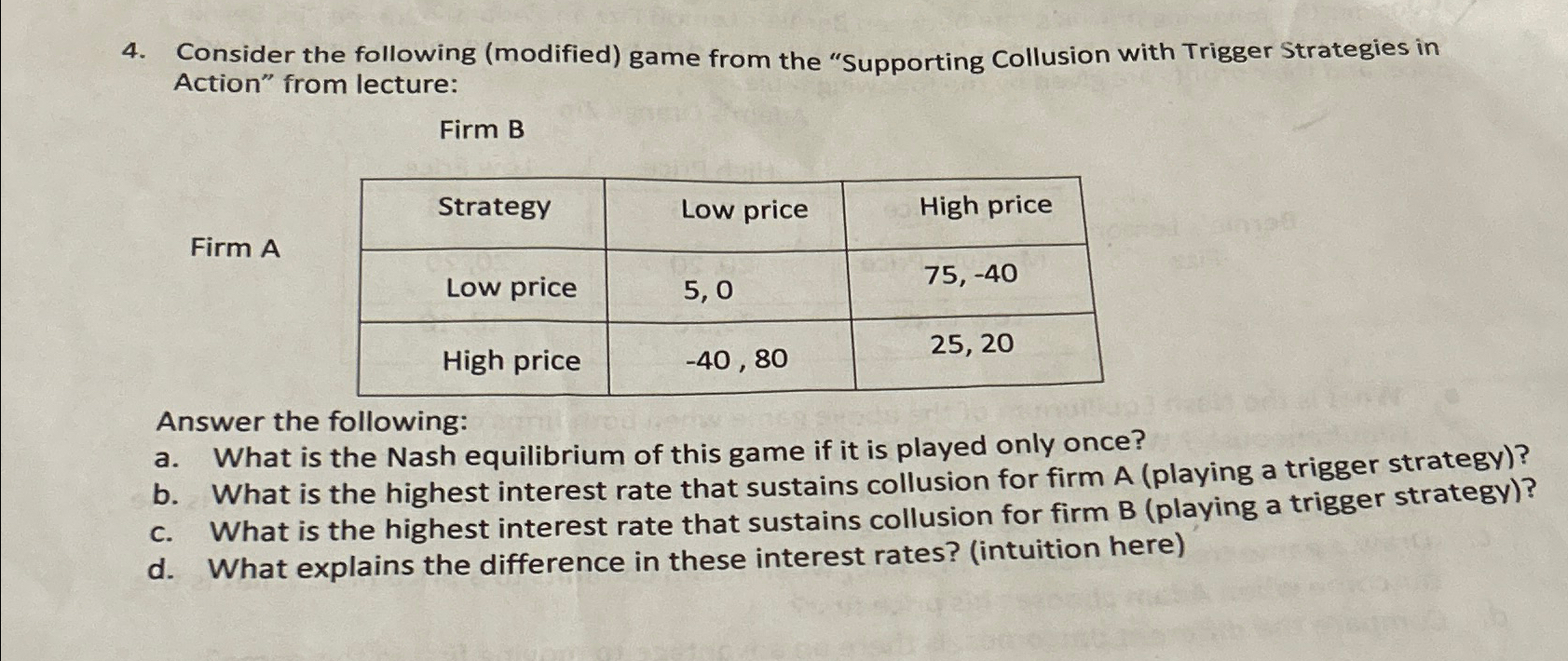 Solved Consider the following (modified) ﻿game from the | Chegg.com