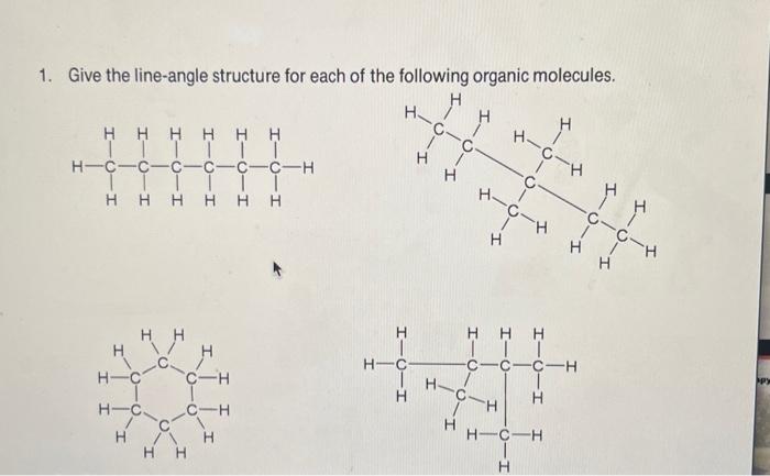 Solved 1. Give the line-angle structure for each of the | Chegg.com