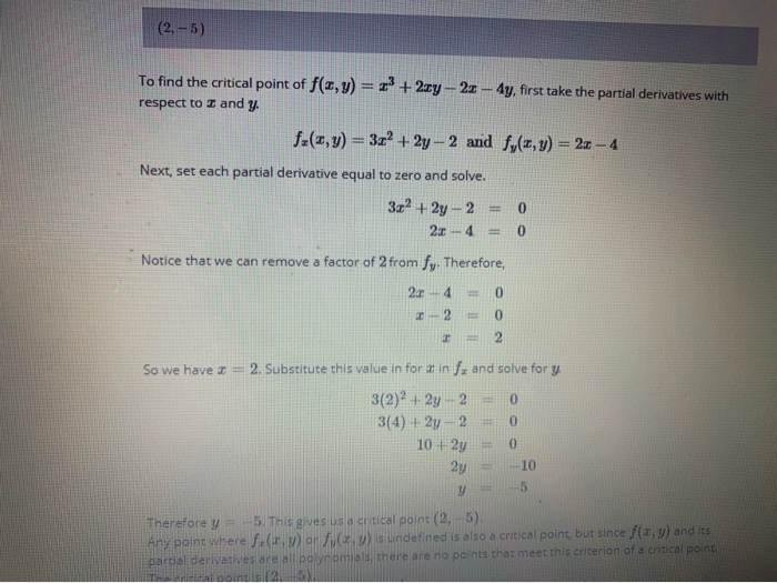 Solved Find critical points of a function of two | Chegg.com