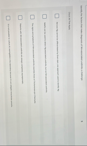 Solved Identify the factors that make diagnosis of | Chegg.com