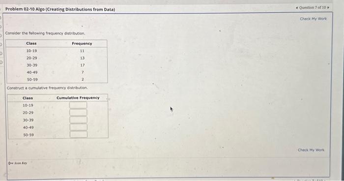 Solved Problem 02-10 Algo (Creating Distributions from Data) | Chegg.com
