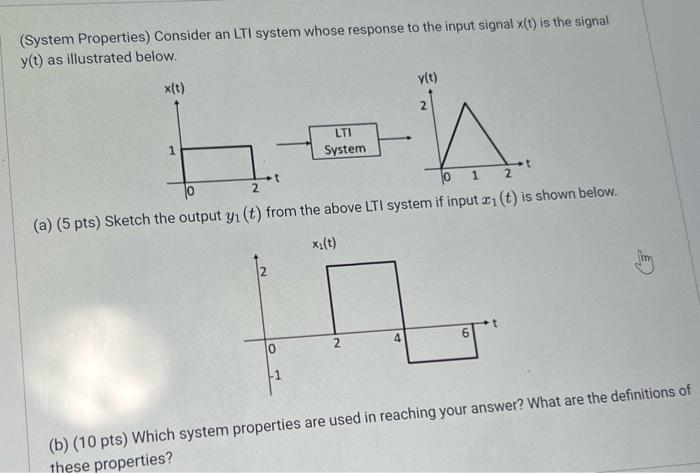 Solved (System Properties) Consider an LTI system whose | Chegg.com