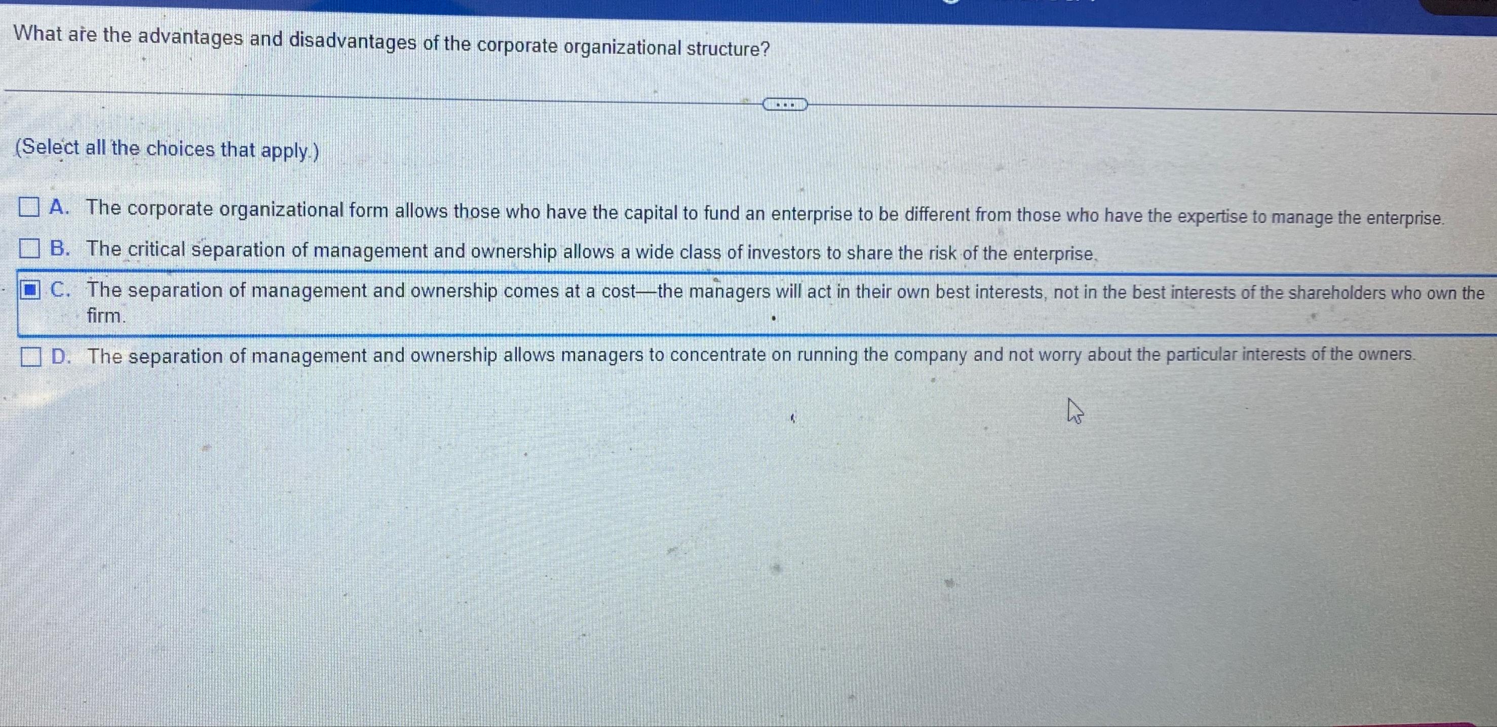 Solved What are the advantages and disadvantages of the | Chegg.com