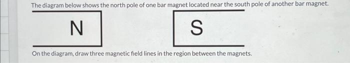 Solved On the diagram, draw three magnetic field lines in | Chegg.com