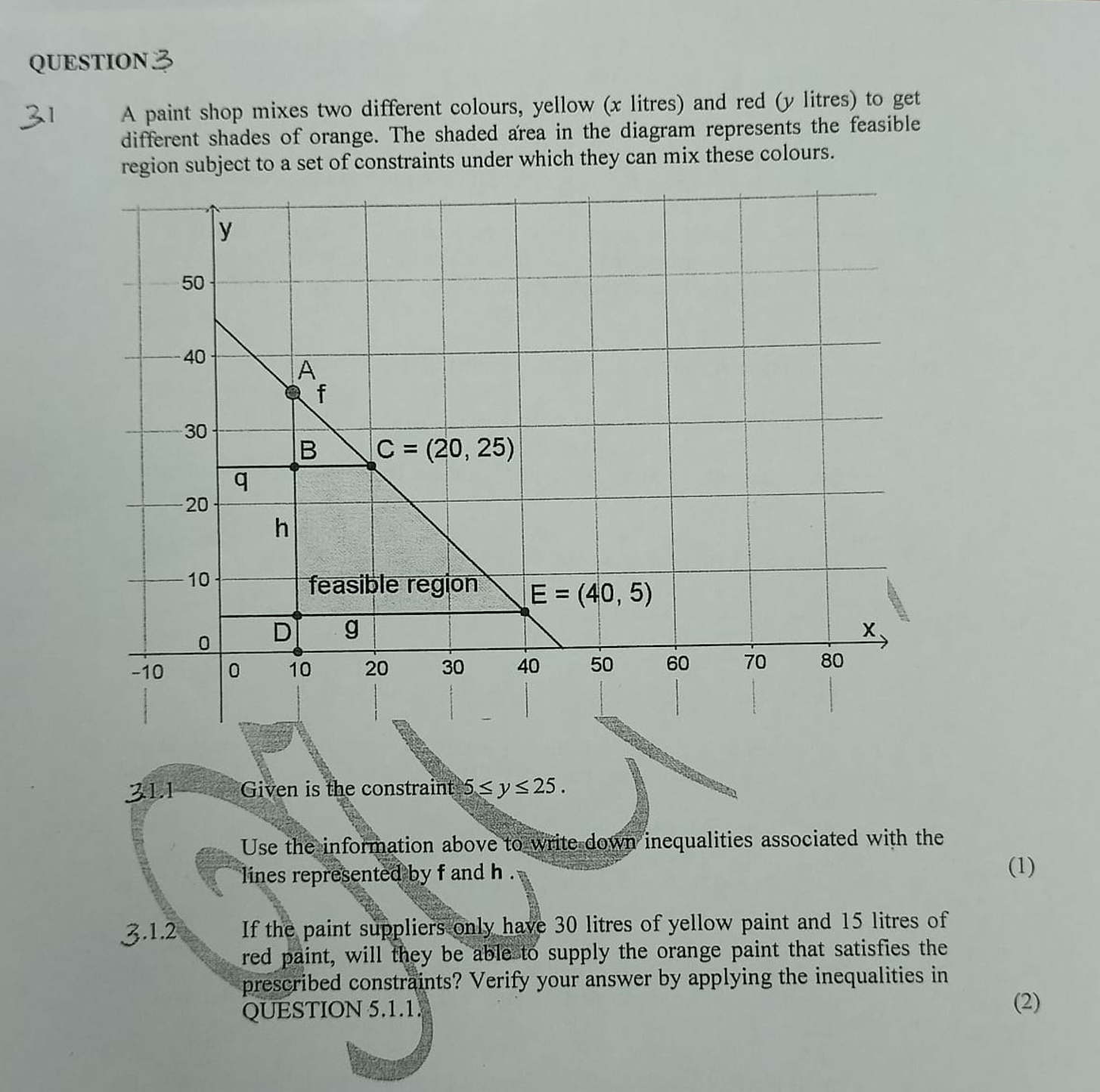 Solved QUESTION 33.1 ﻿A paint shop mixes two different | Chegg.com