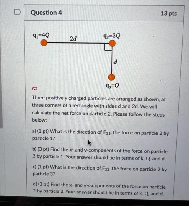 Solved Three positively charged particles are arranged as | Chegg.com