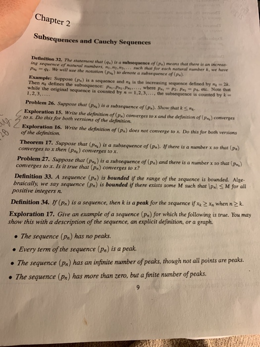 Solved Subsequences and Cauchy Sequences Theorem 18. For any | Chegg.com