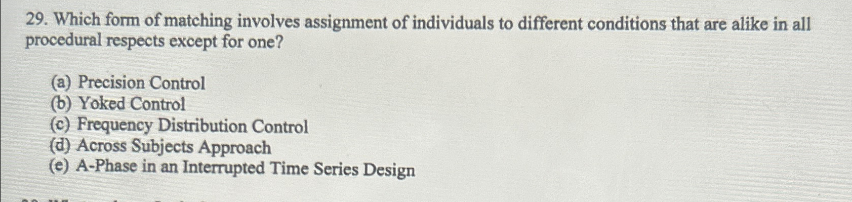 Solved Which form of matching involves assignment of | Chegg.com