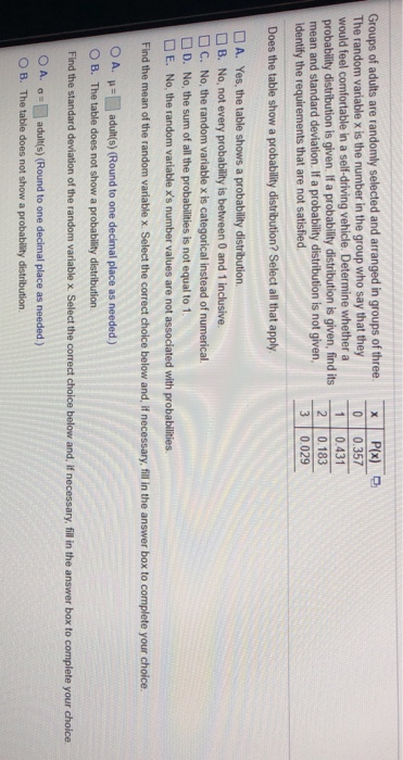 Solved Groups of adults are randomly selected and arranged | Chegg.com