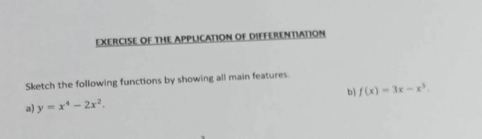 Solved Sketch the following functions by showing all main | Chegg.com
