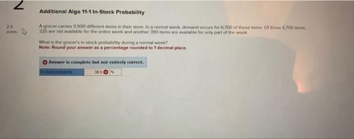Solved Additional Algo 11-1 In-Stock Probability A grocer | Chegg.com
