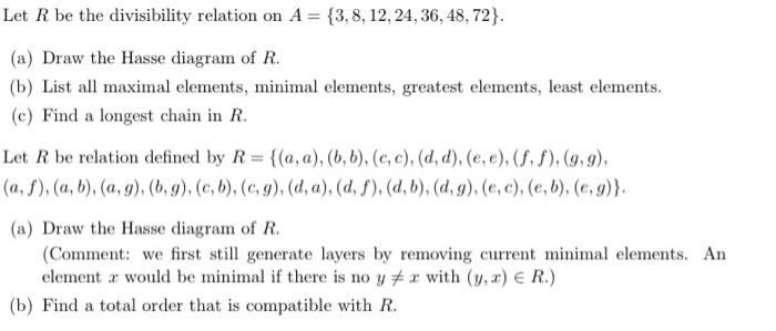 Solved Let R be the divisibility relation on | Chegg.com