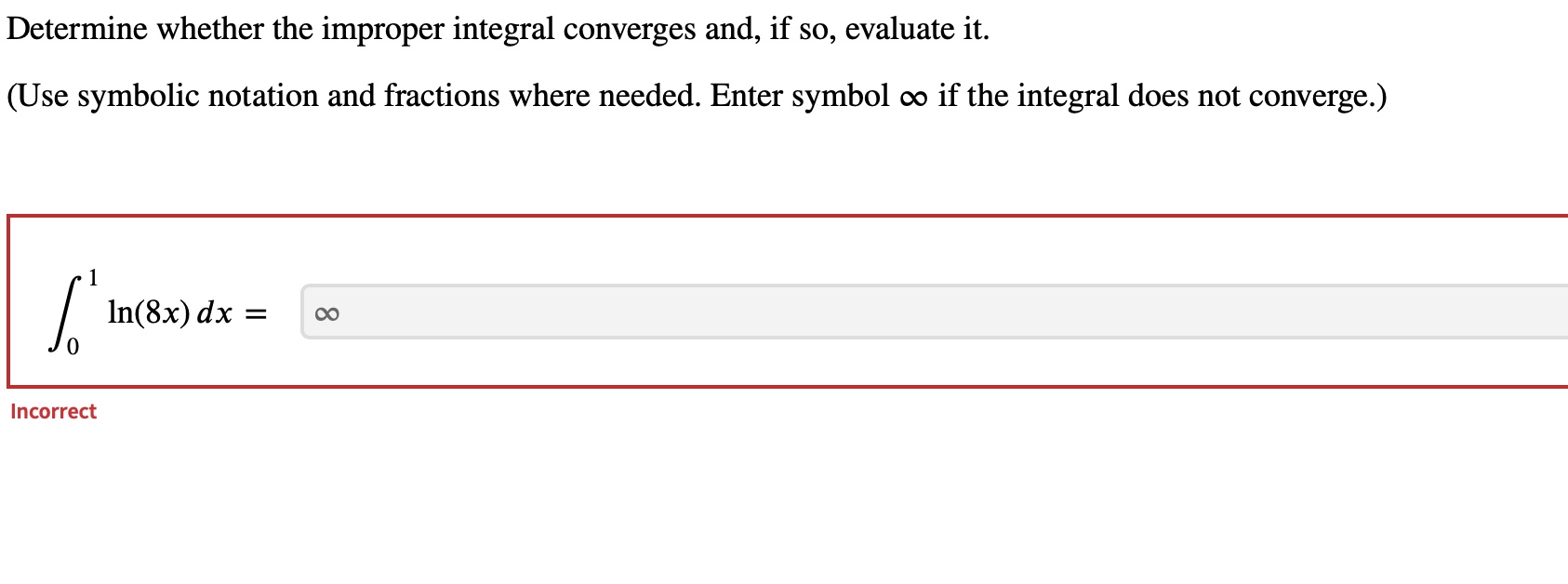 Solved Determine whether the improper integral converges | Chegg.com