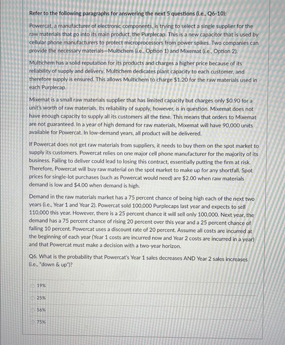 Solved Refer to the following paragraphs for answering the | Chegg.com