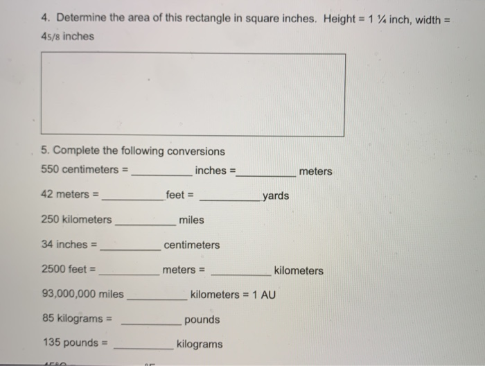 Solved ES10 Homework Name: English-Metric Conversions While | Chegg.com