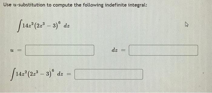 Solved Use u-substitution to compute the following | Chegg.com