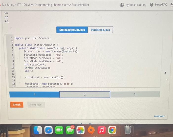 Solved Integer stateCount is read from input as the number | Chegg.com