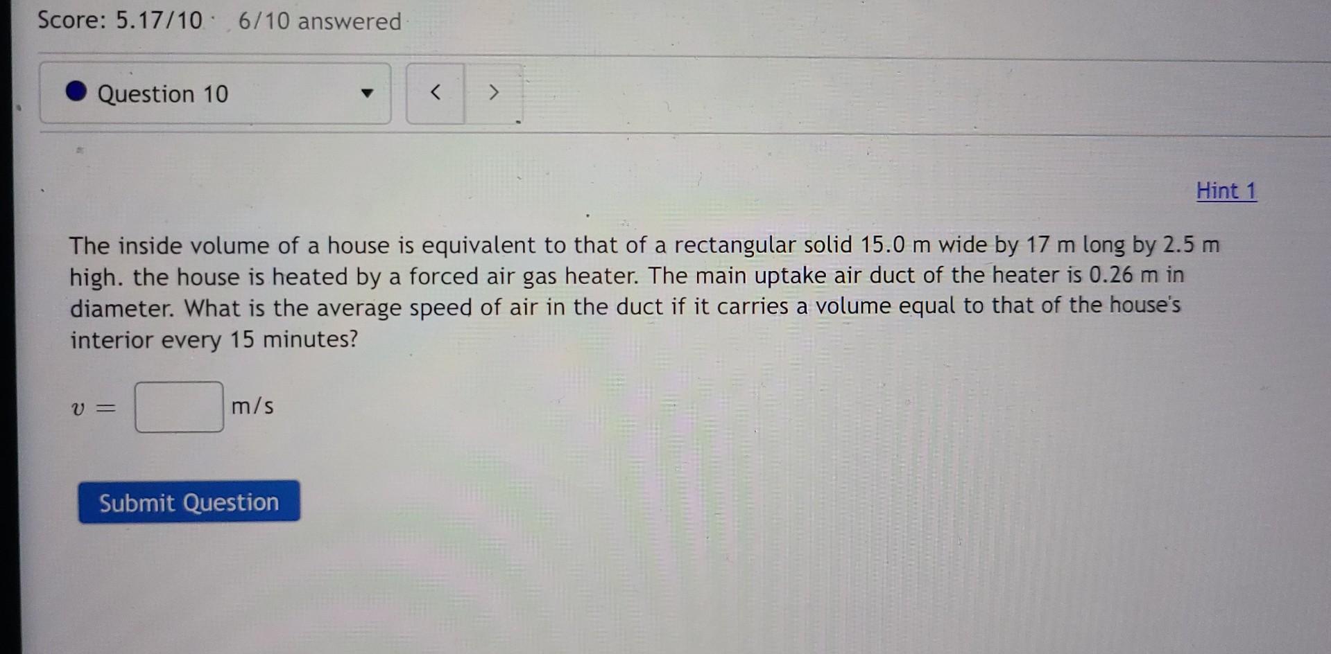 Solved The inside volume of a house is equivalent to that of | Chegg.com