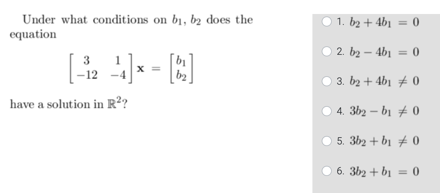 Solved Under what conditions on b1,b2 ﻿does | Chegg.com