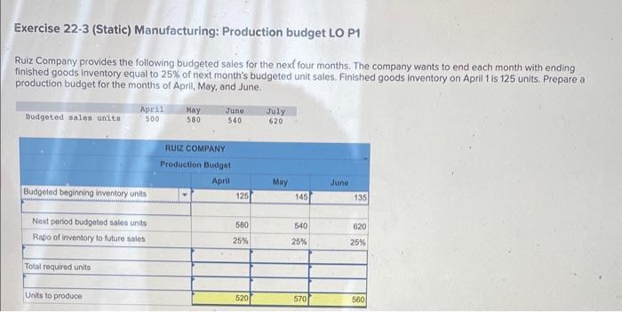 Solved Exercise 22 3 Static Manufacturing Production 