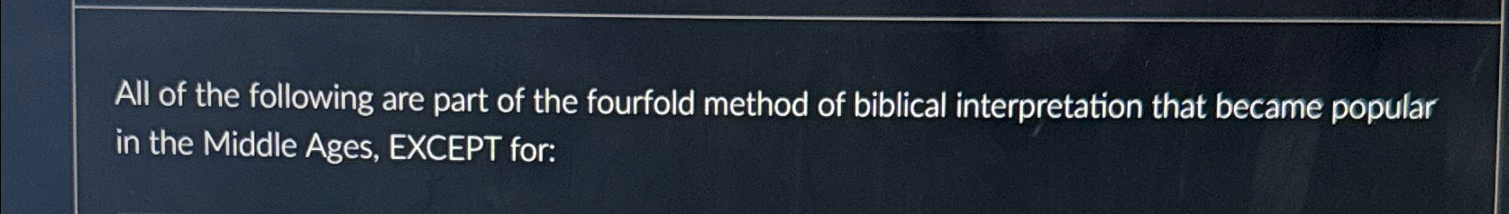 Solved All of the following are part of the fourfold method | Chegg.com