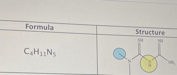 Solved Formula Structure NH NH C4H, Ns N ZE NH2 | Chegg.com
