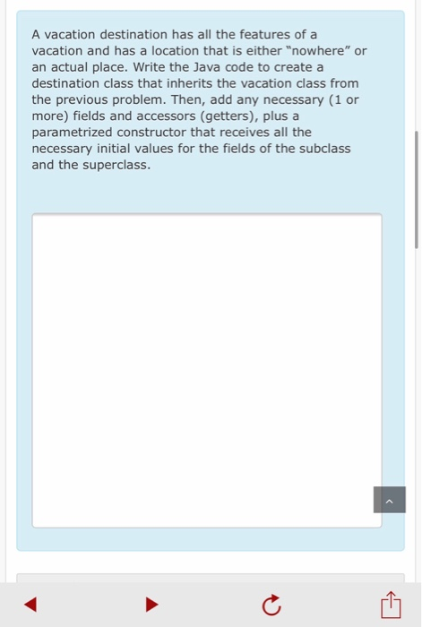 Solved A vacation destination has all the features of a | Chegg.com