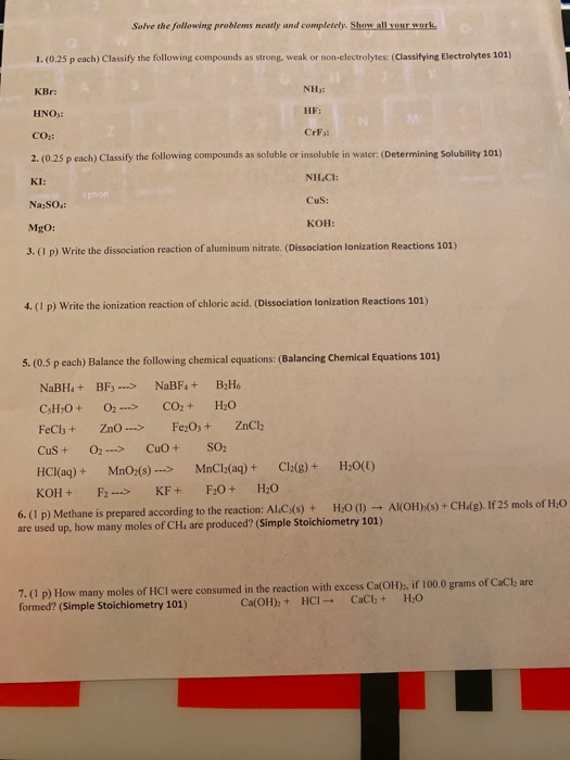 Solved Solve the following problems neatly and completely. | Chegg.com