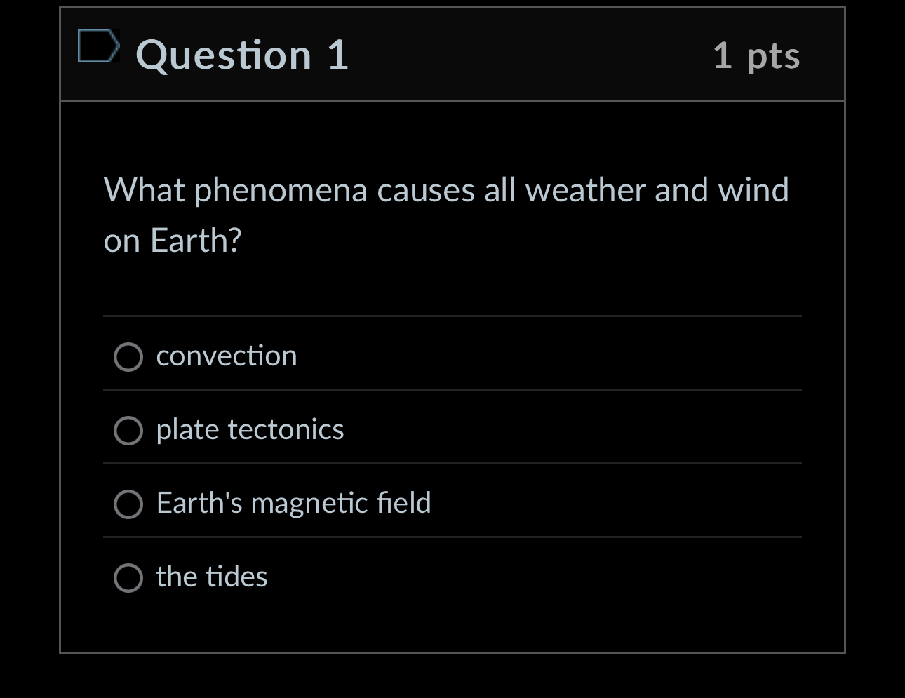 Solved Question 1What phenomena causes all weather and | Chegg.com