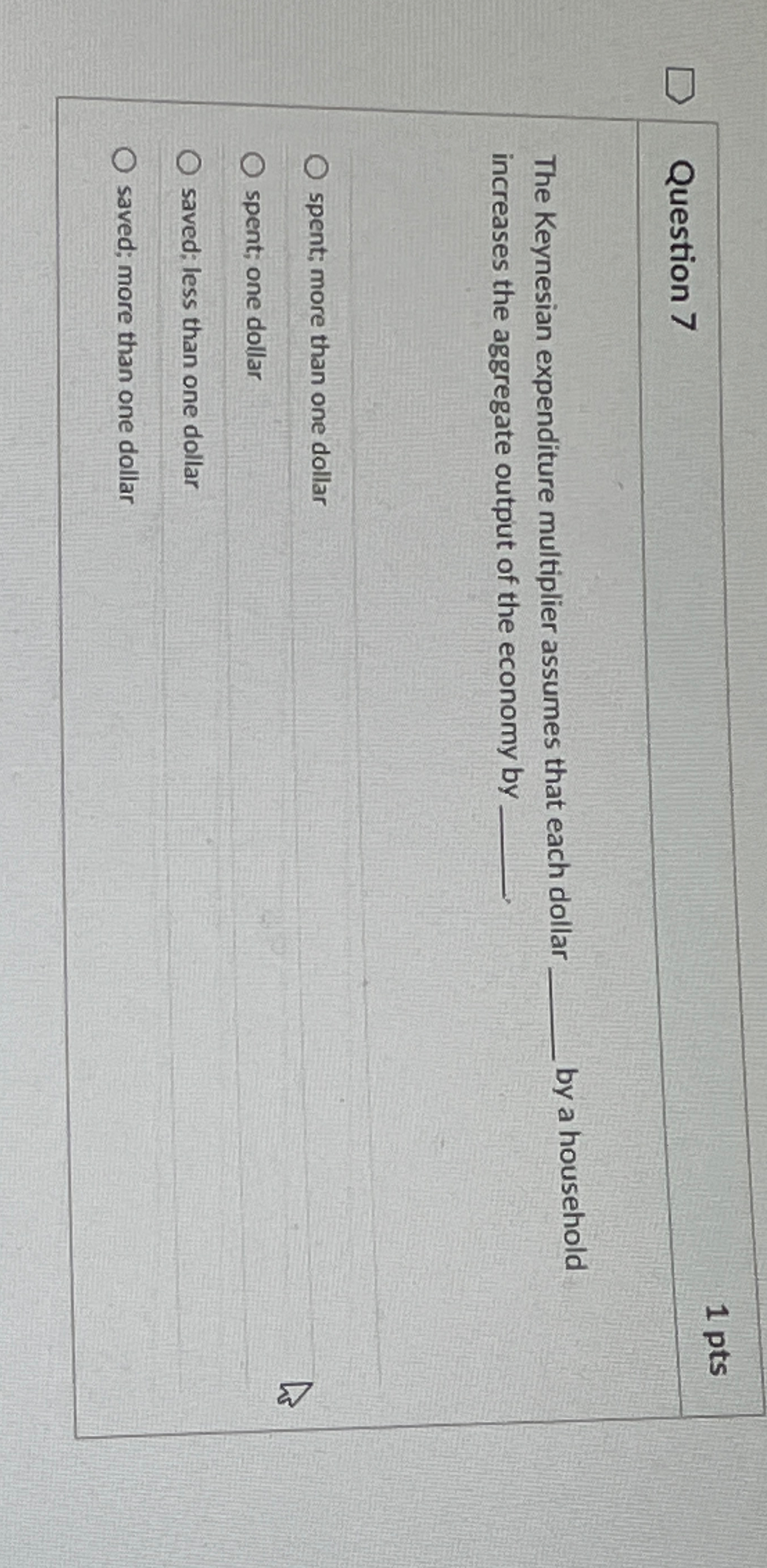 Solved Question 71 ﻿ptsThe Keynesian expenditure multiplier | Chegg.com
