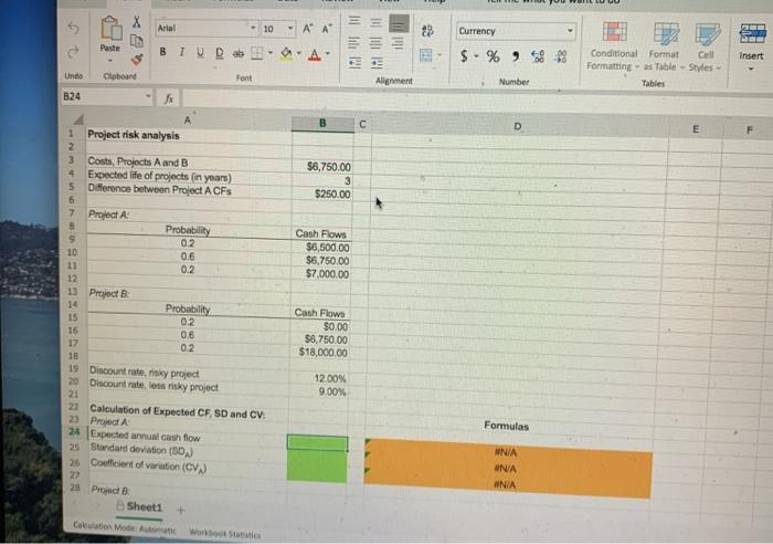 Solved line Activity. Project risk analysis Excel Online | Chegg.com