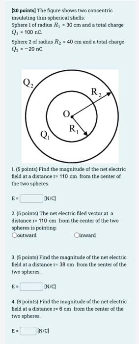 Solved [20 points] The figure shows two concentric | Chegg.com