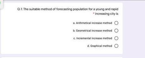 Solved The suitable method of forecasting population for a | Chegg.com