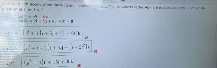 Solved Use the given acceleration function and initial | Chegg.com
