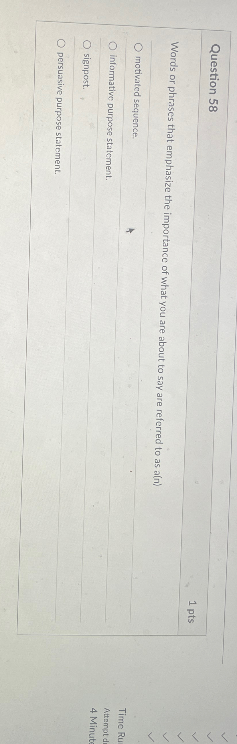 Solved Question 581ptsWords or phrases that emphasize the | Chegg.com