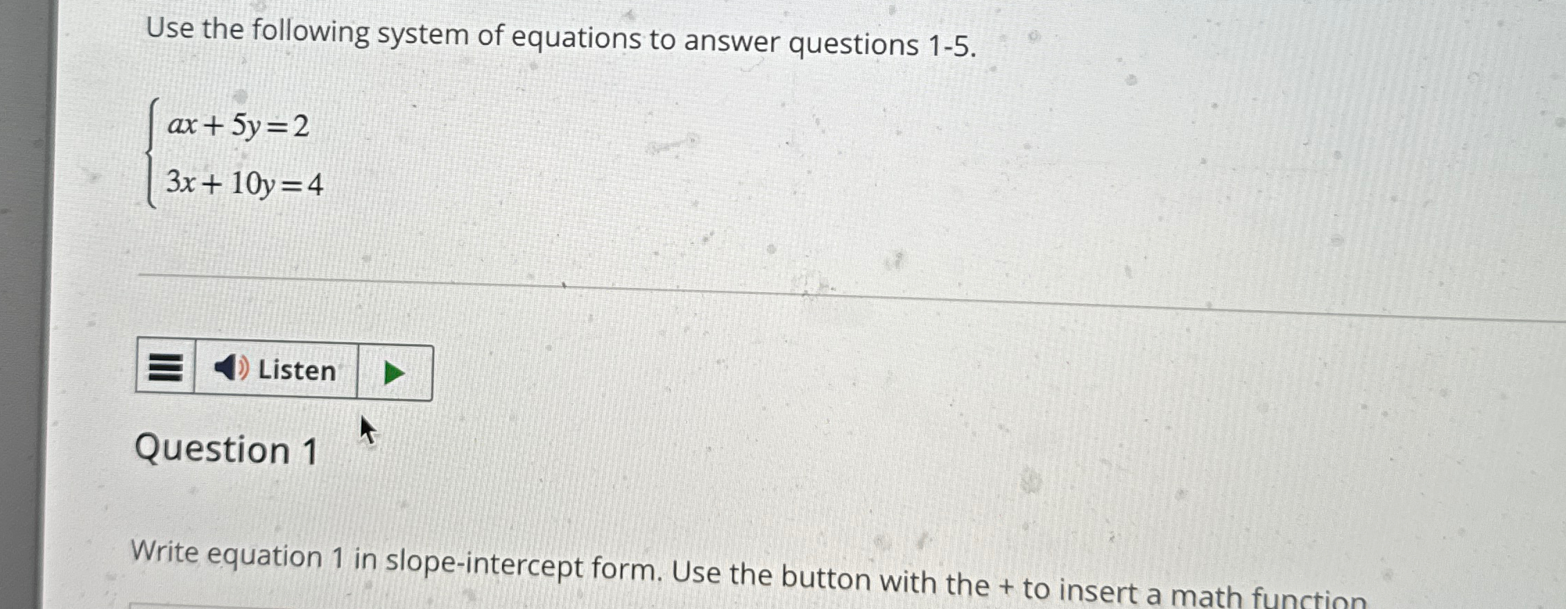 Solved Use the following system of equations to answer | Chegg.com