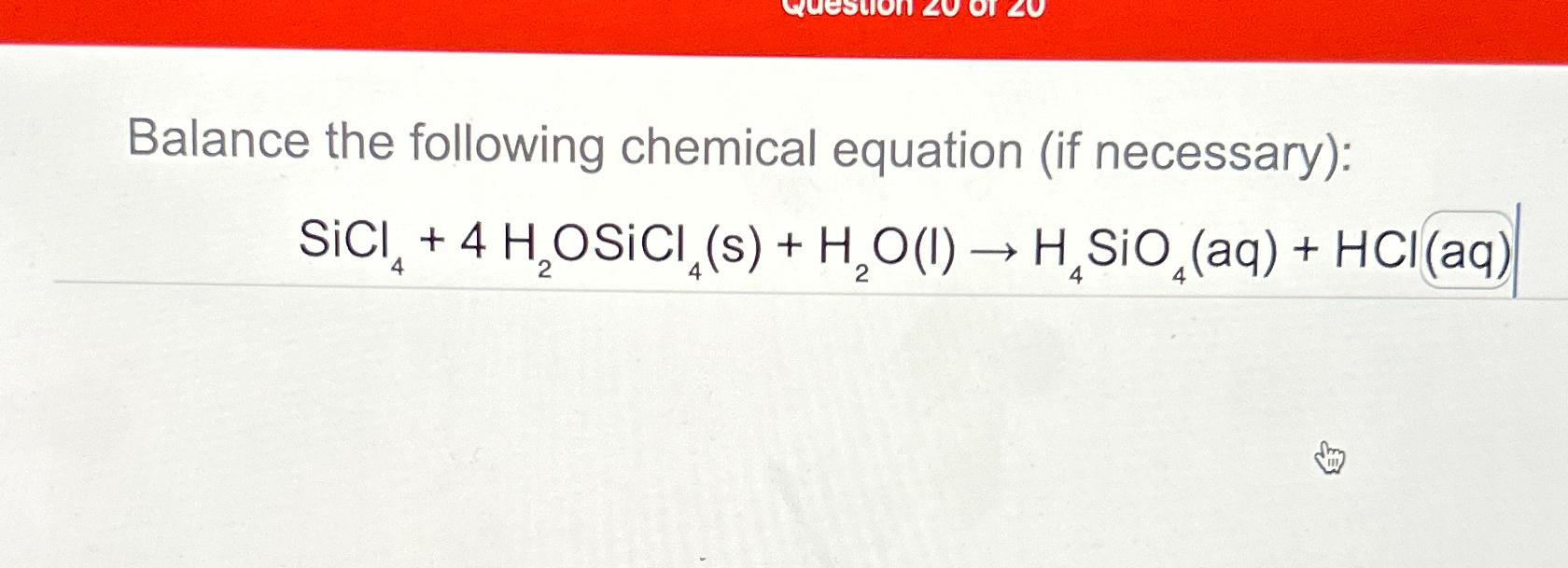 Solved Balance the following chemical equation (if | Chegg.com