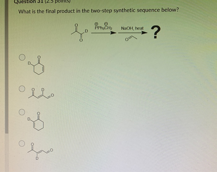Solved Question 31 (2.5 points) What is the final product in | Chegg.com