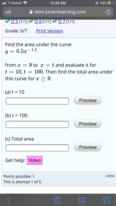 Solved 1 T-Mobile 12:46 AM 43% AA ohm.lumenlearning.com | Chegg.com