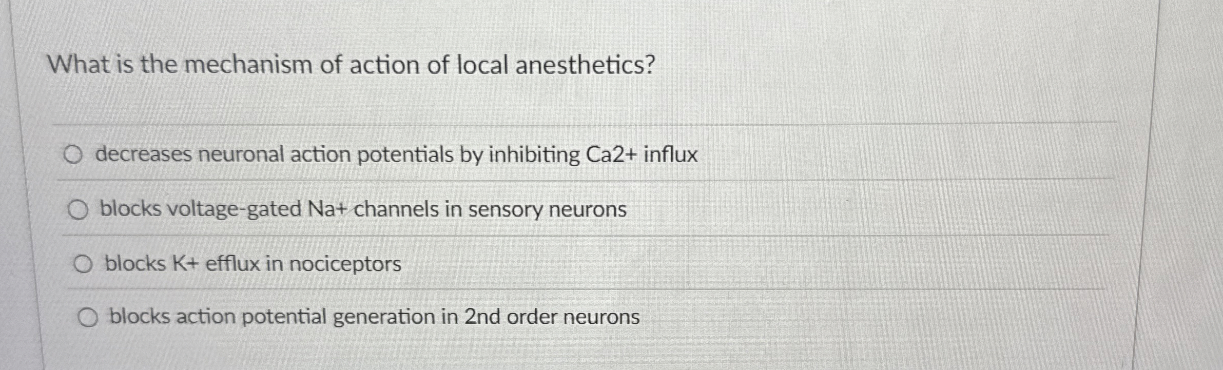 Solved What is the mechanism of action of local | Chegg.com
