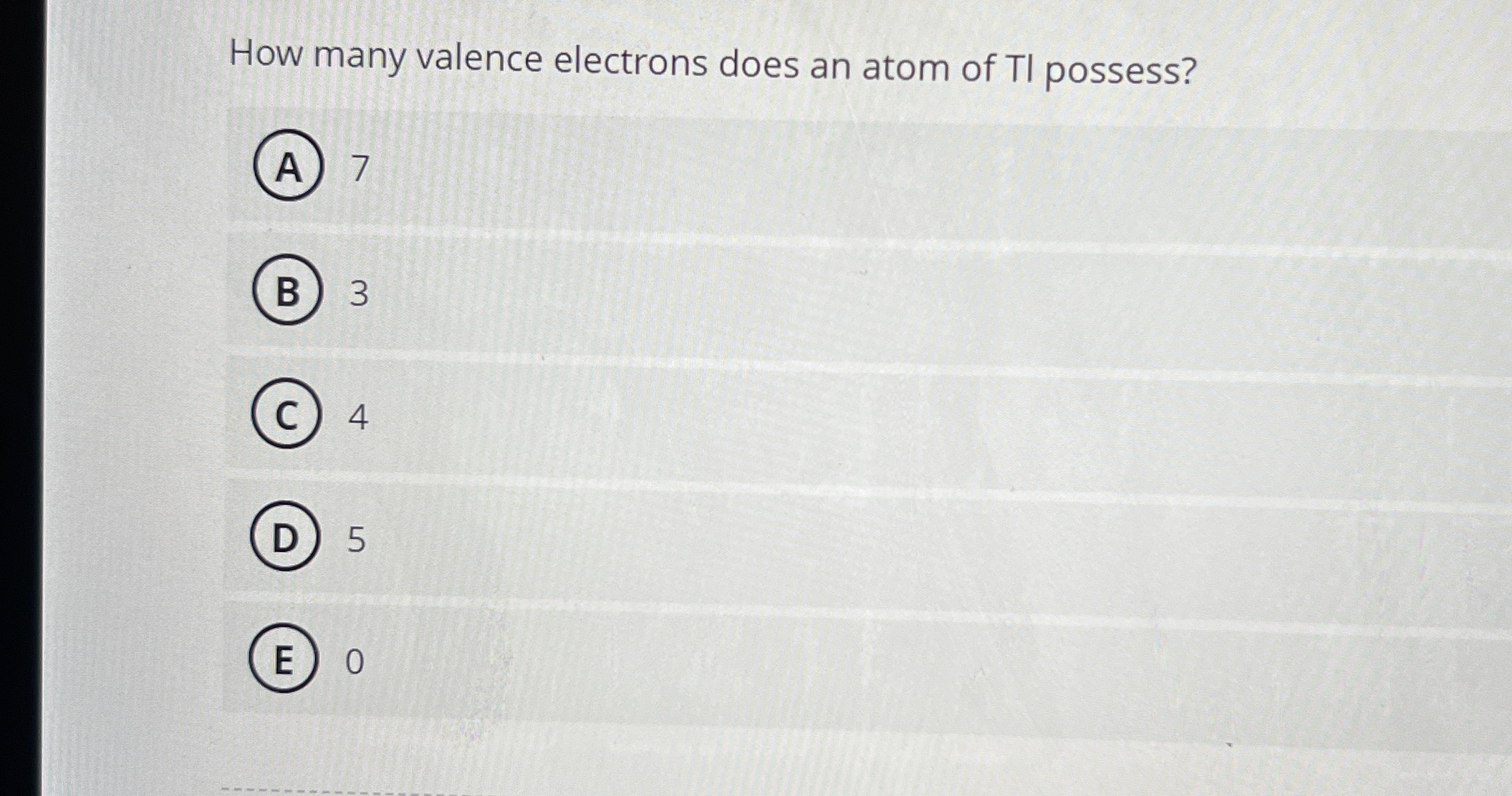 Solved How many valence electrons does an atom of TI | Chegg.com